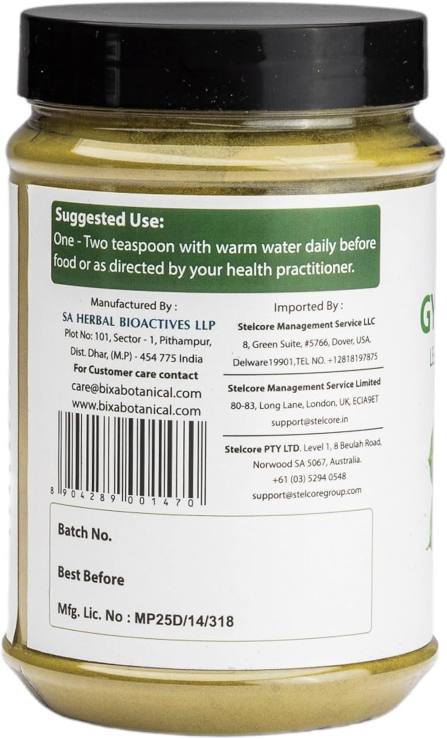 Polvo de hoja de Gymnema (Gudmar, shardunika) Estimulante digestivo ...