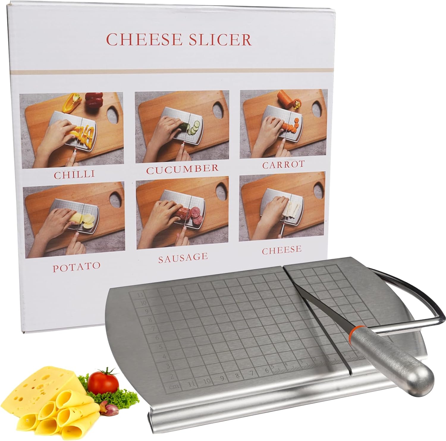 Amazon.com: Elesinsoz Cheese Slicer, Multipurpose Stainless Steel ...