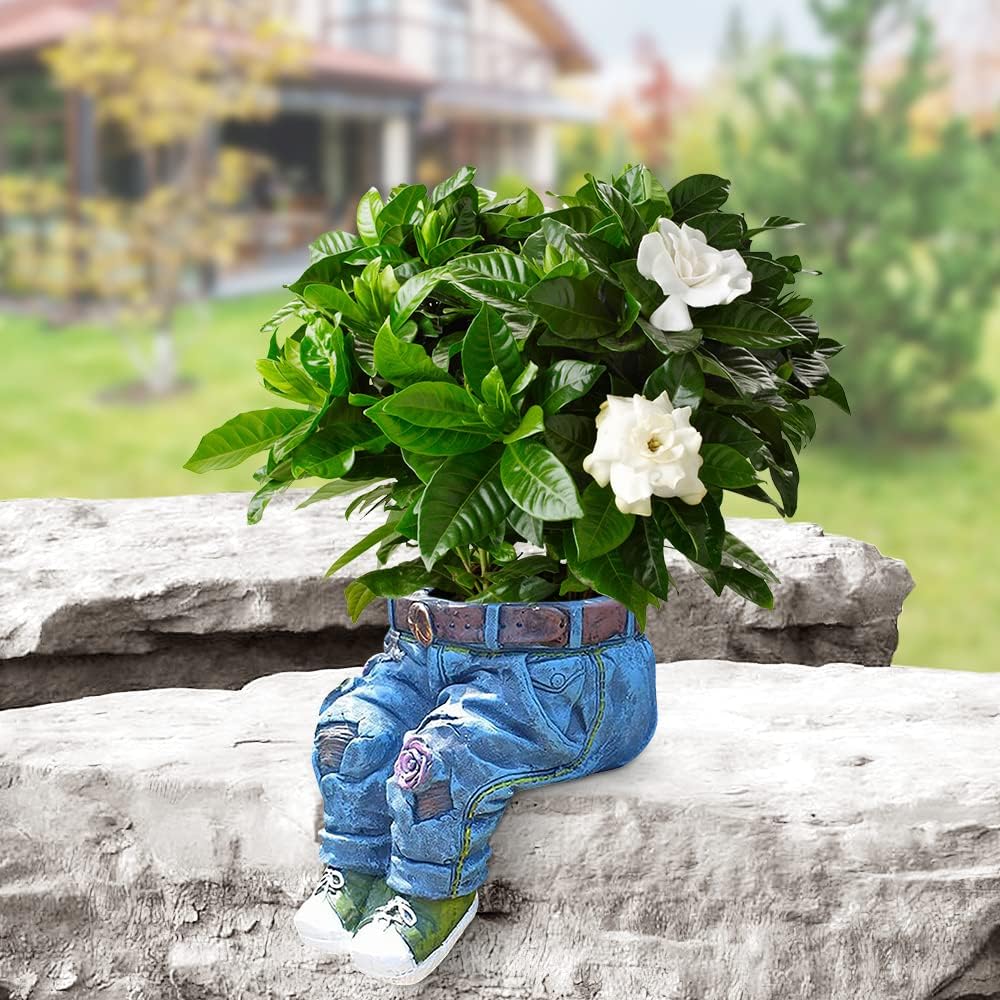 Amazon.com : Creative Denim Pants Resin Flower Pot, 2023 New Upgrade ...
