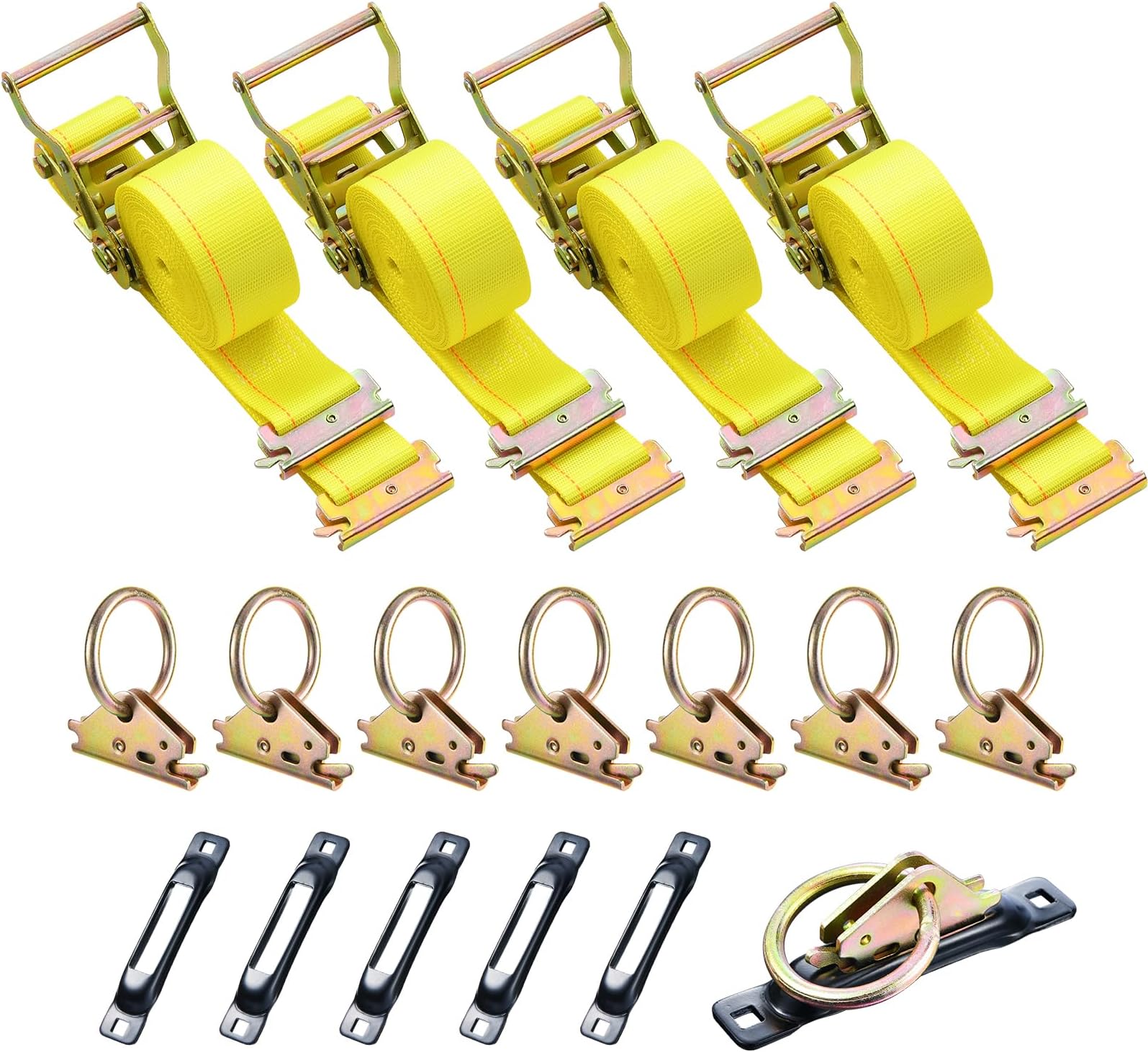 Amazon.com: Trekassy 15ft E Track Ratchet Straps-4 Pack, 8 E-Track O ...