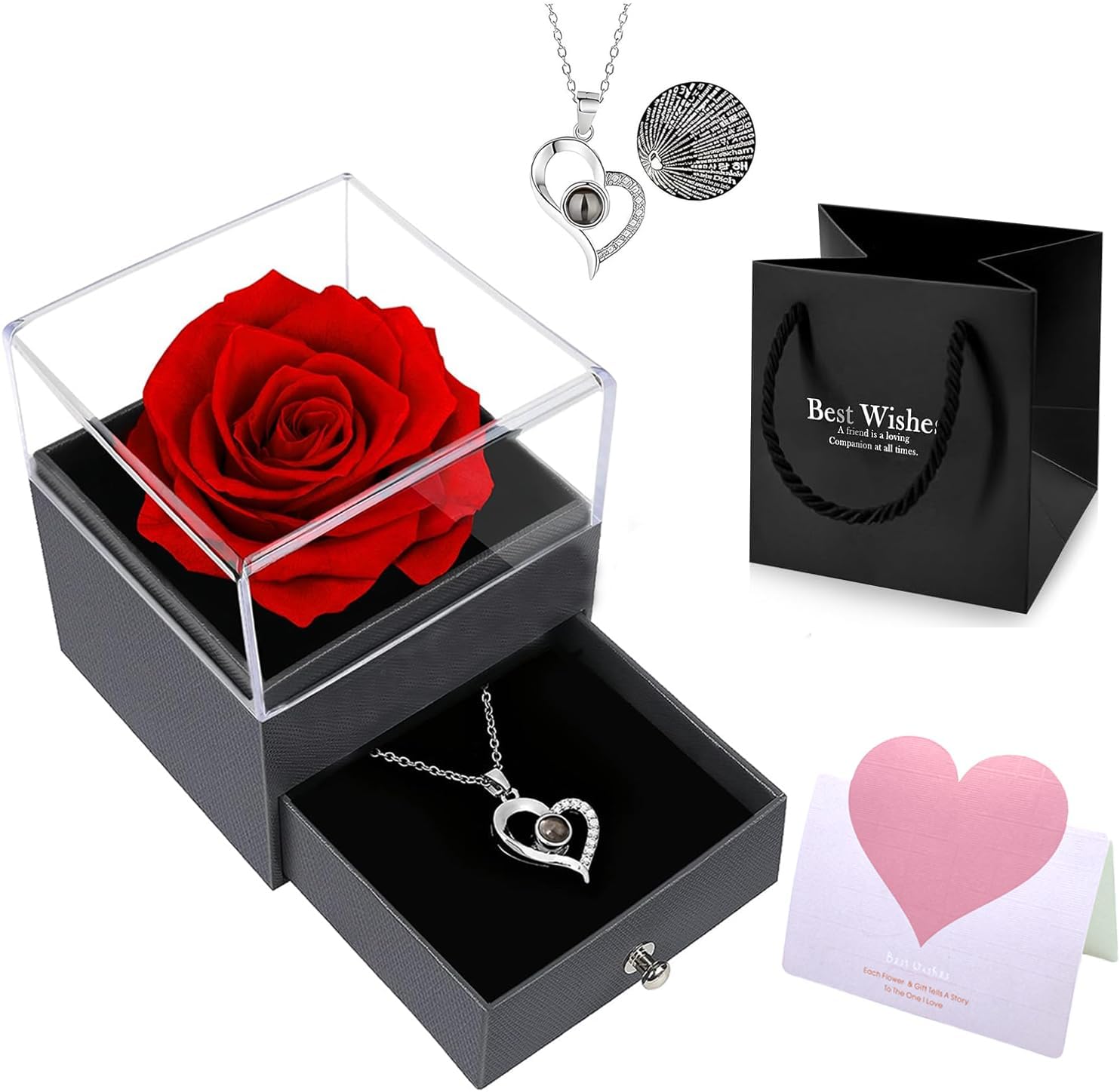 Amazon.com: RONIAVL Valentine's Day Gifts for Preserved Real Rose with ...