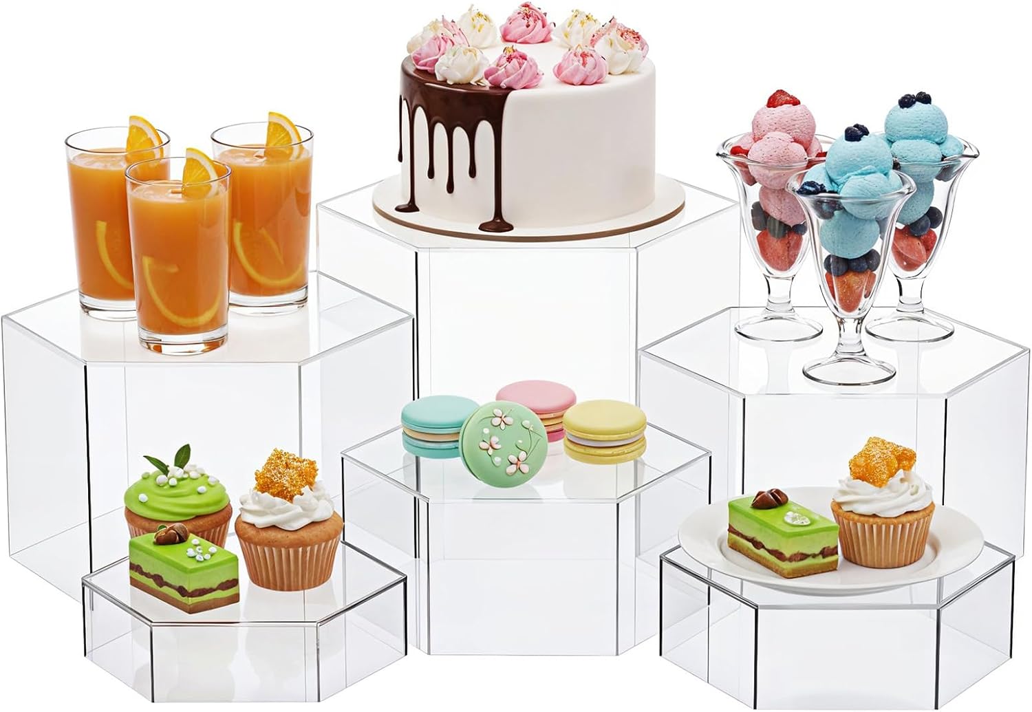 Amazon.com: 6 Pcs Food Risers for Buffet Table Acrylic Dessert Stands ...