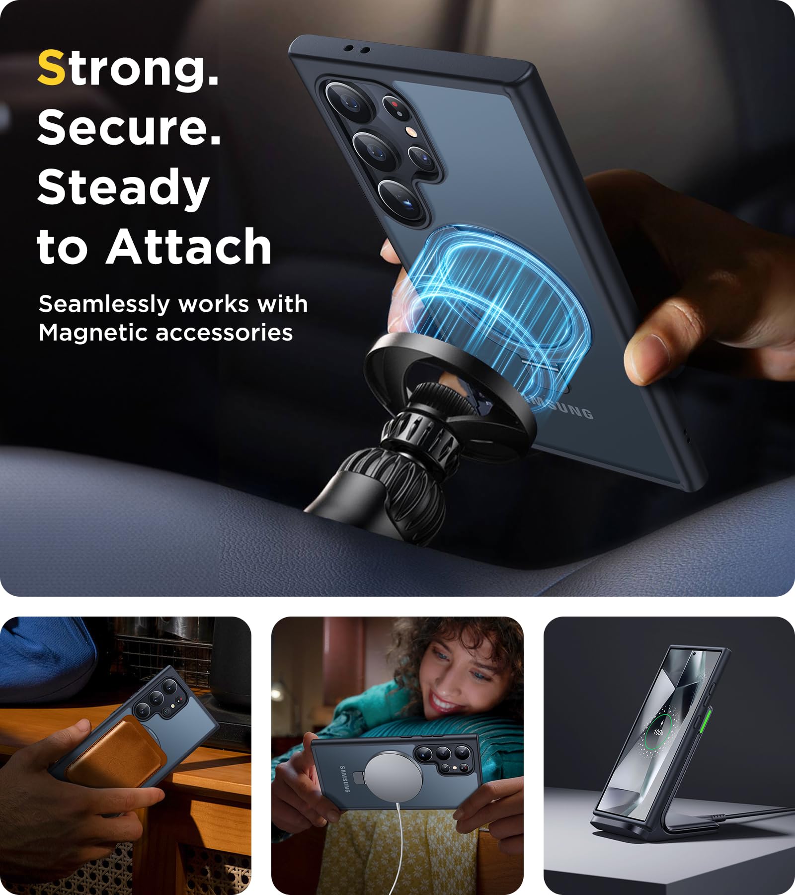 Humixx Magnetic for Samsung Galaxy S24 Ultra Case with Stand [Compatible with Magsafe ...