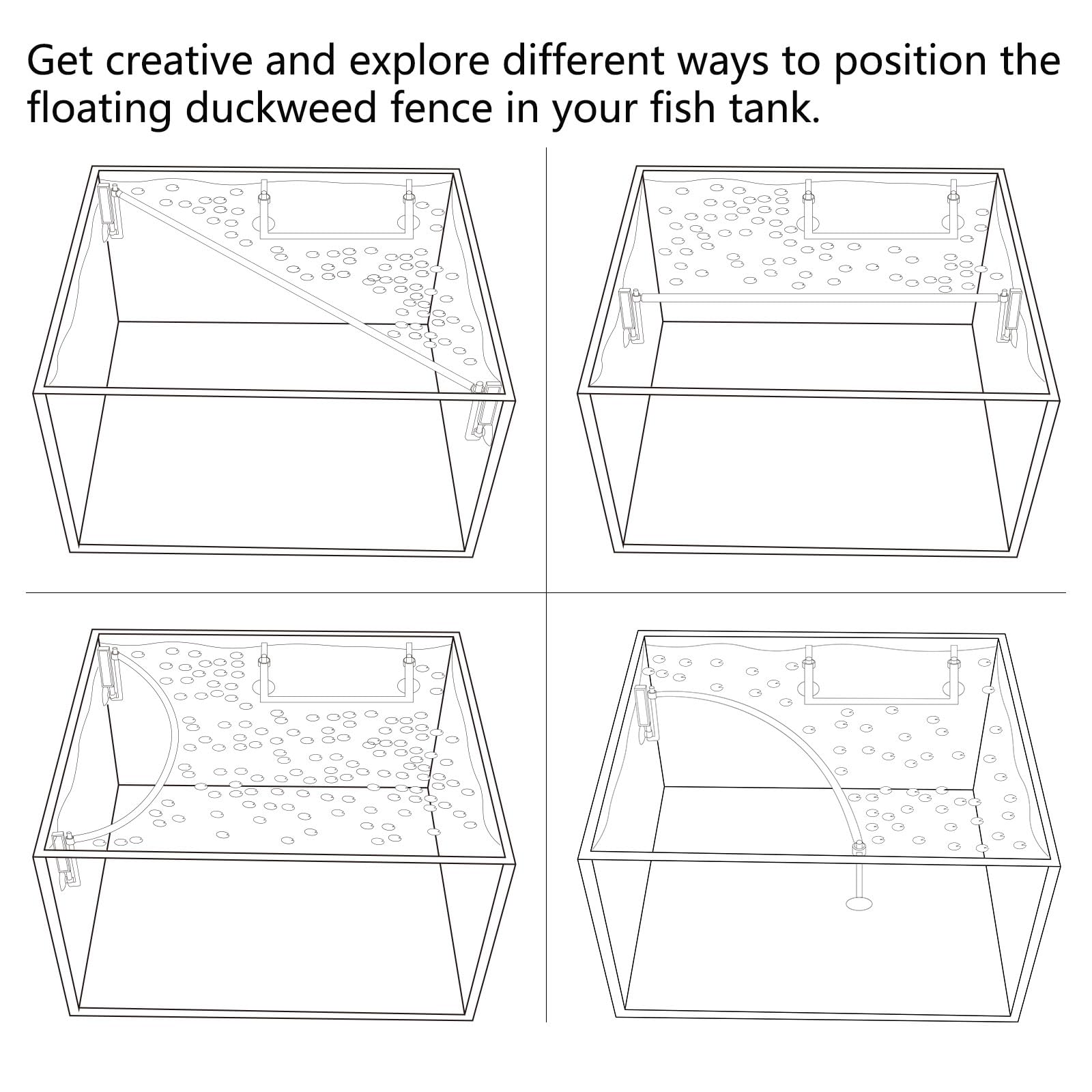 Snapklik.com : HOZOE Floating Plant Fence For Aquarium, Separates ...