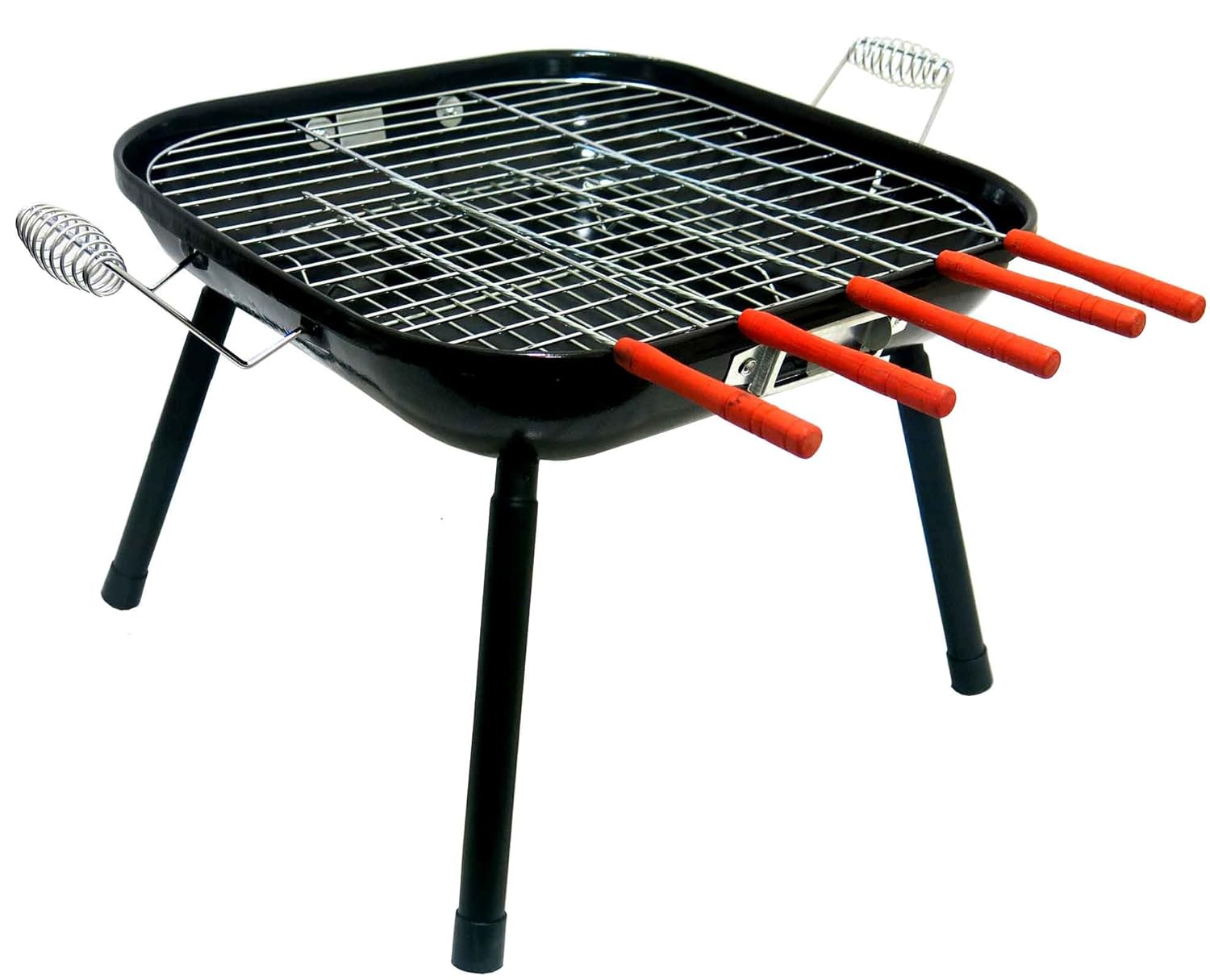Fabrilla Square Barbeque with 5 Skewers BBQ Charcoal Grill : Amazon.in ...