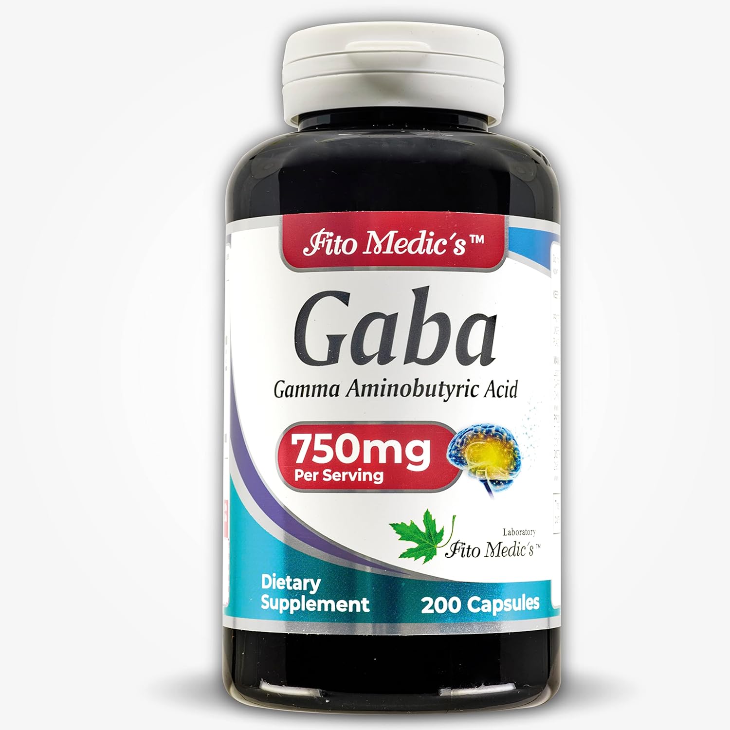 Amazon.com: FITO MEDIC'S Lab- GABA, 750 mg per Serving, 200 Capsules, GABA Supplements, Ultra ...
