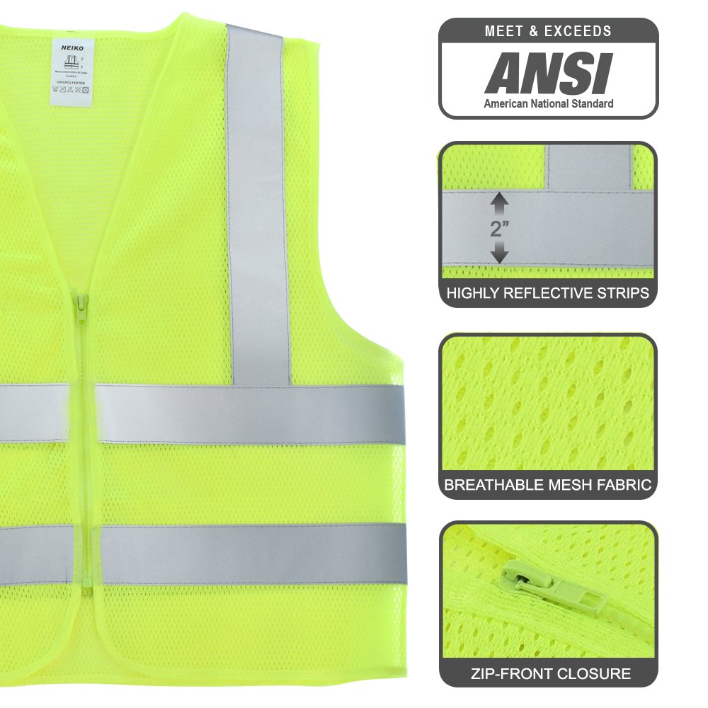 Snapklik.com : Neiko High Visibility Safety Vest ANSI Class 2, No ...
