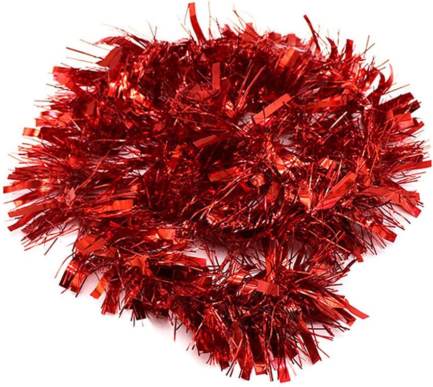 Beautiful Christmas Tinsel Tree Decoration Tinsel Garland Red ...