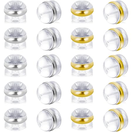 TOAOB 10pcs Threaded Screw Earring Backs 18K White Gold Plated Sterling ...