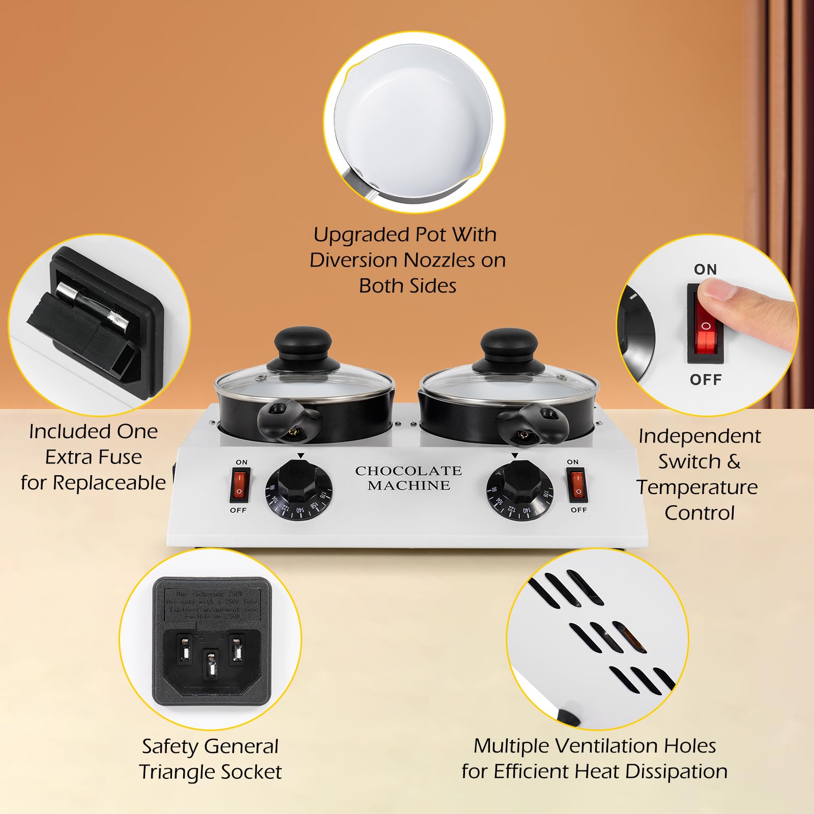 Snapklik.com : Dyna-Living Chocolate Melting Pot Dual Chocolate ...