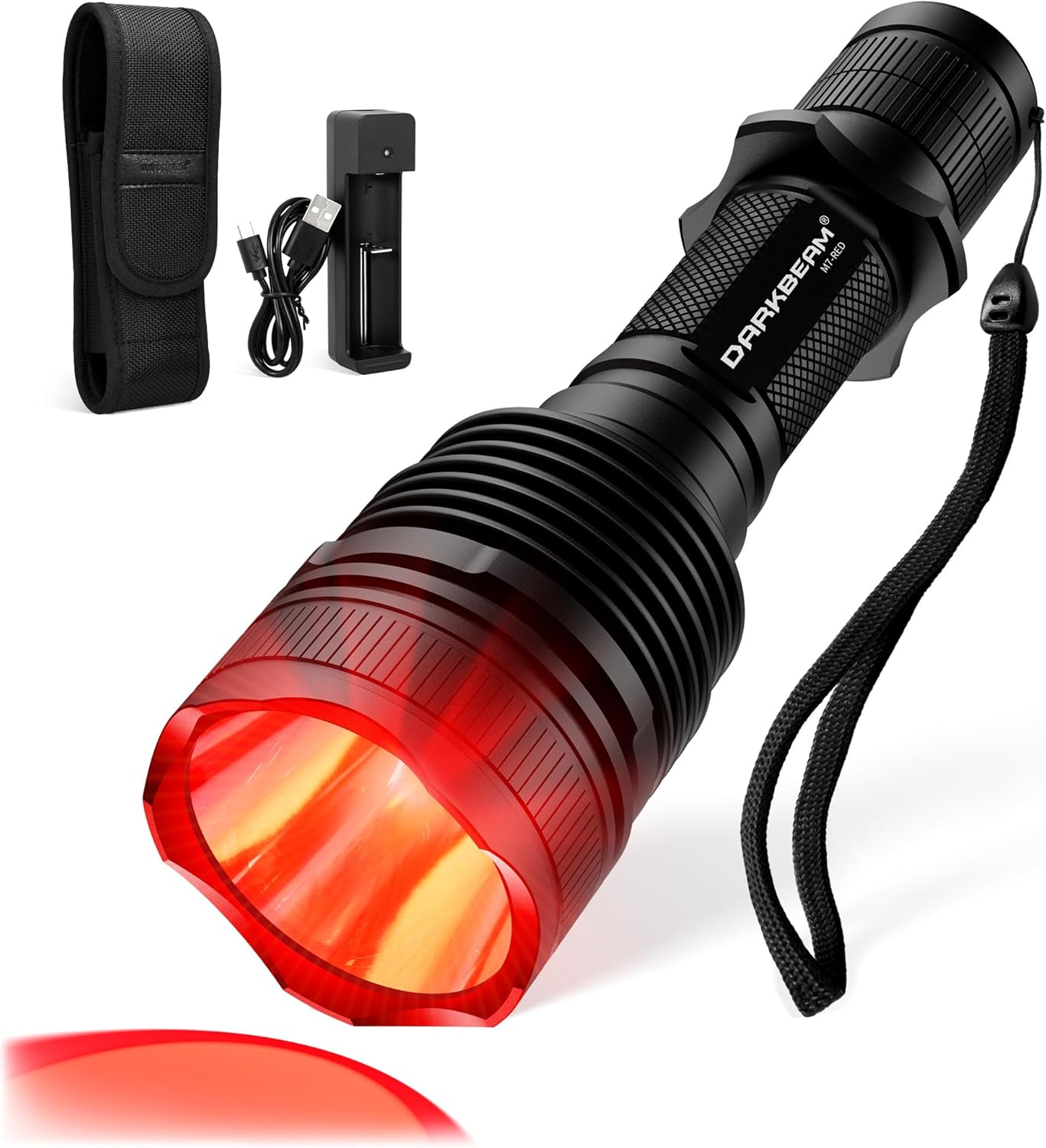 DARKBEAM Red Light Flashlights for Night, Rechargeable LED Red ...