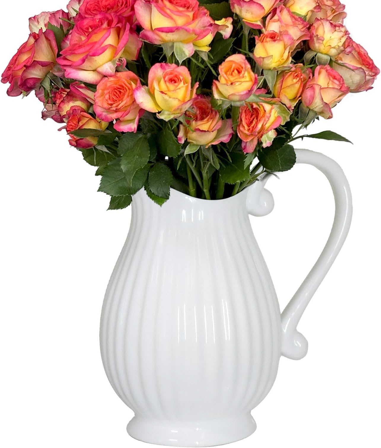 Amazon.com: Large Rustic Ceramic Vase for Home Decor, Antique Textured ...