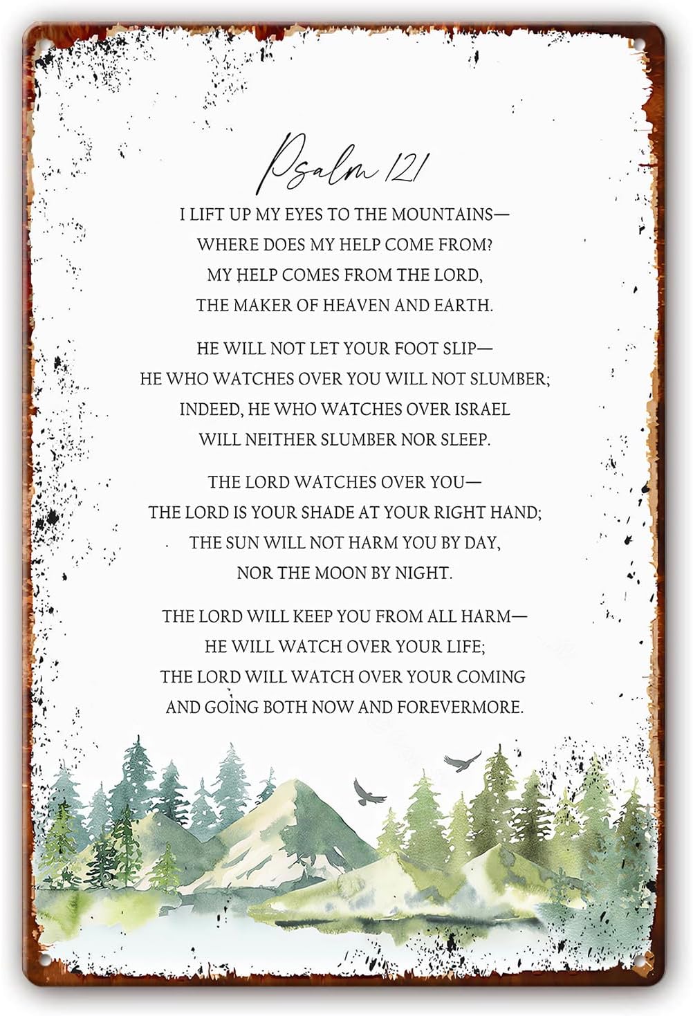Amazon.com: Psalm 121 Wall Art Vintage Metal Tin Sign Bible Verse Wall ...