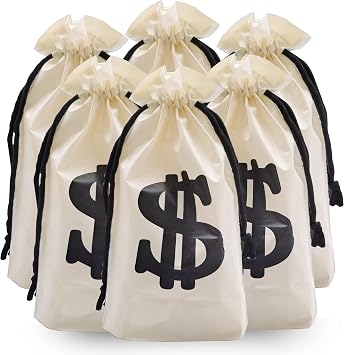 Amazon.com: Eylola Money Bags - 48 Pcs 6.3 x 9 Inch PE Dollar Sign ...