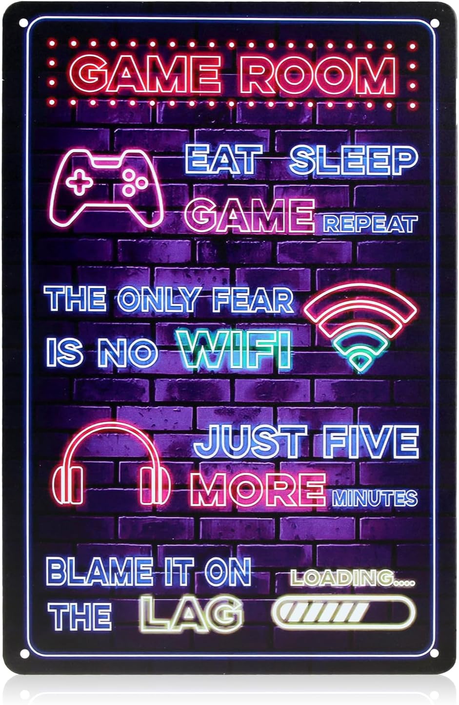 Qianyu Neon Little Man Cave Sign Gaming Wooden Door Sign Video Game ...