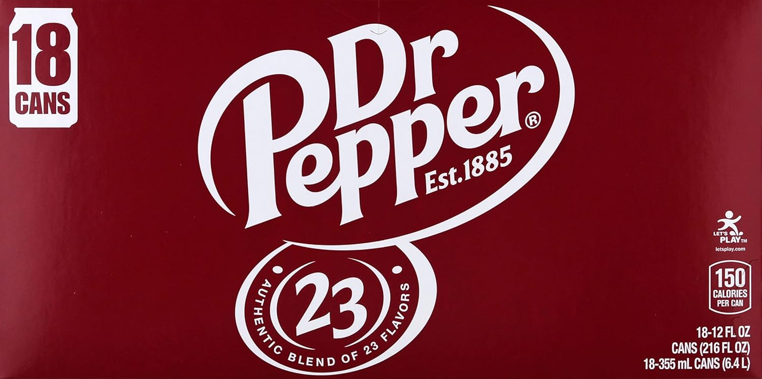 Amazon.com : Dr Pepper, Dr Pepper 18 Pack Soda, 12 Ounce : Grocery ...