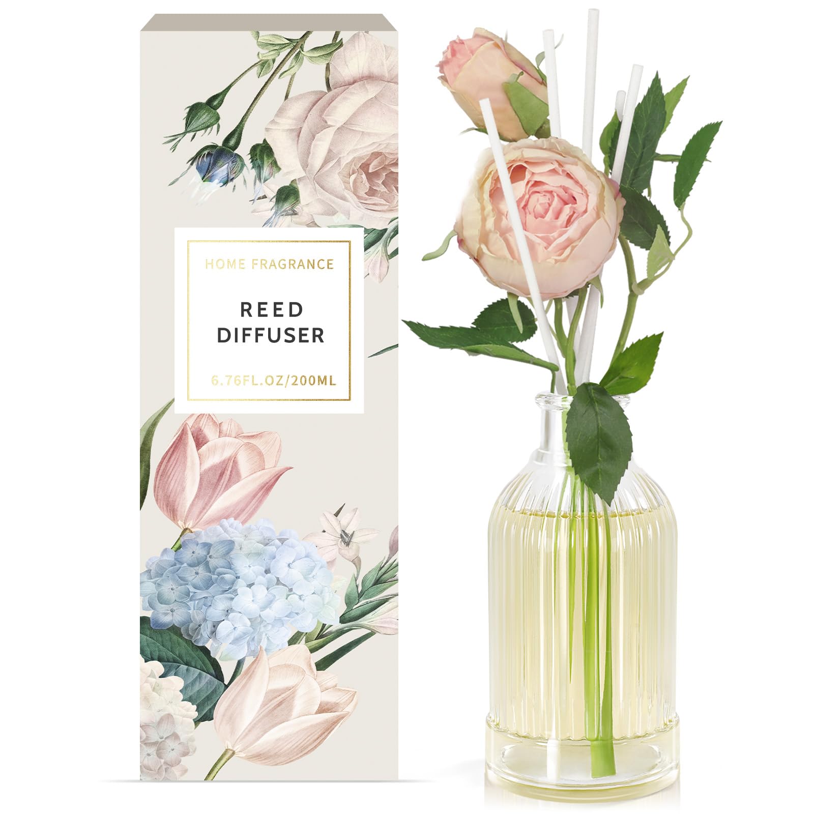 Amazon.com: SCENTORINI Reed Diffuser, Rose Sandalwood Scented Oil Reed ...