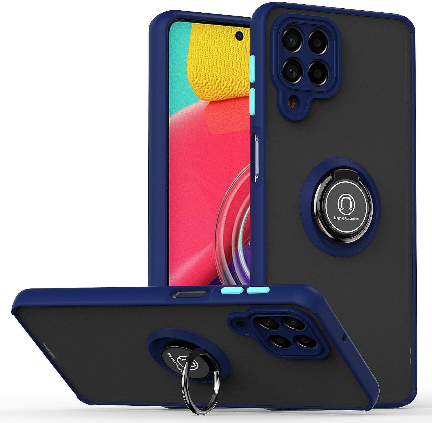 Zubitech Samsung Galaxy M53 5G Rotational Metal Ring Kickstand Cover ...