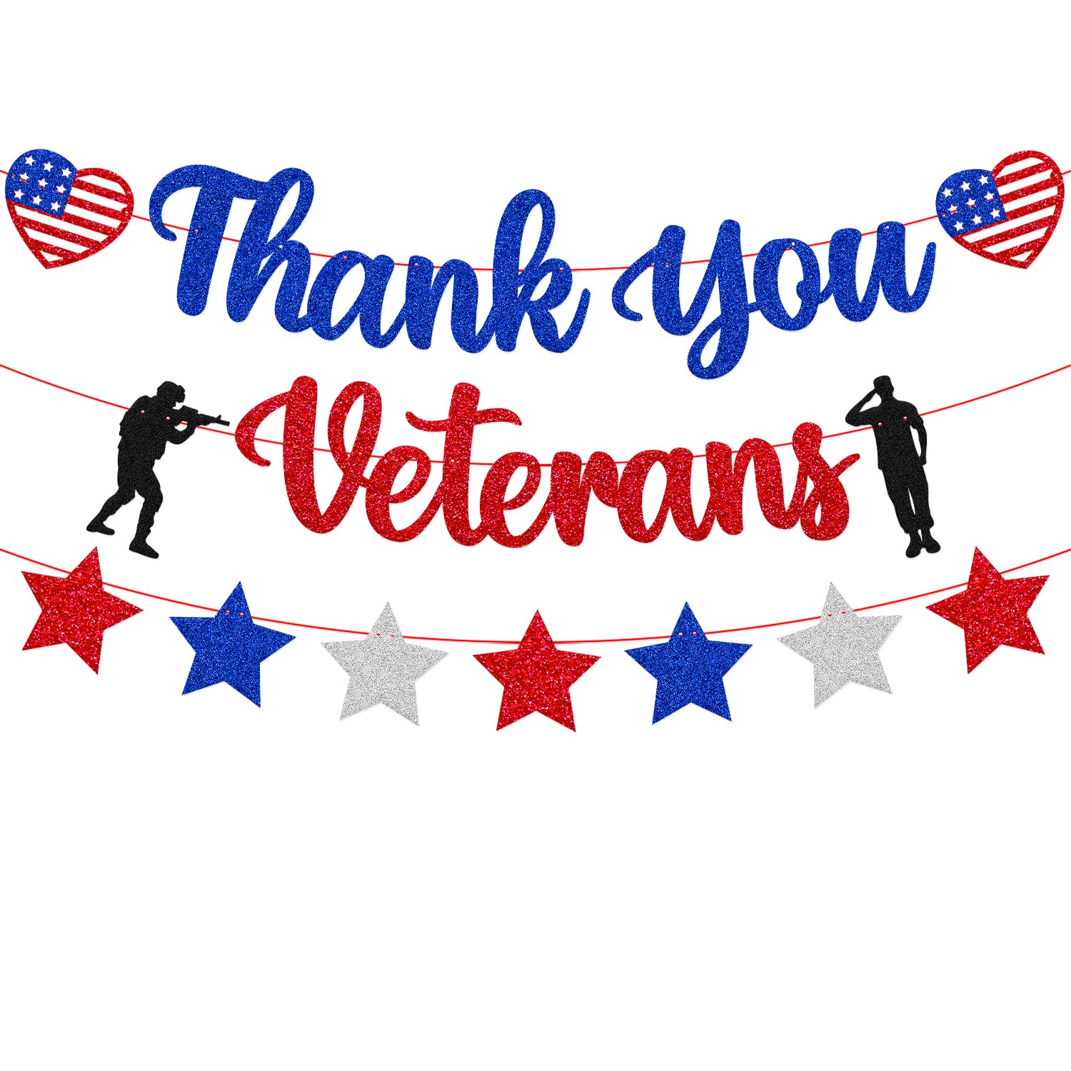 Amazon.com: Thank You Veterans Banner American Happy Veterans Day Party ...