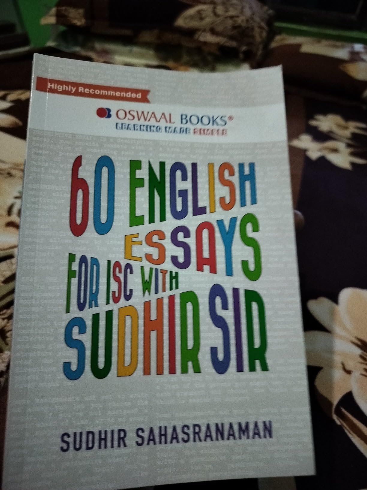 Oswaal ISC 60 English Essays for Class 11 & 12 by Sudhir Sir (Latest ...