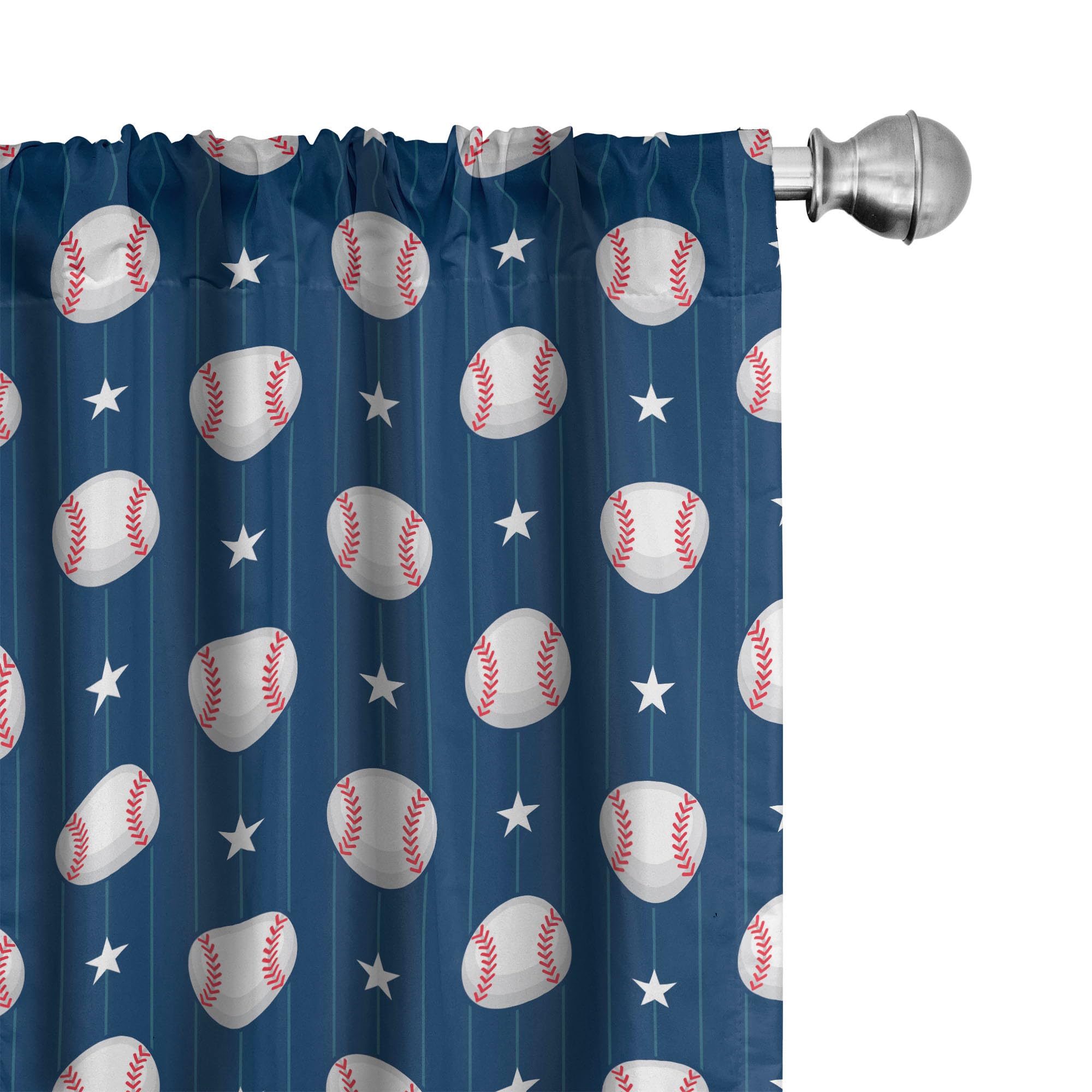 Amazon.com: Ambesonne Sports Window Curtains, Baseball Patterns on ...