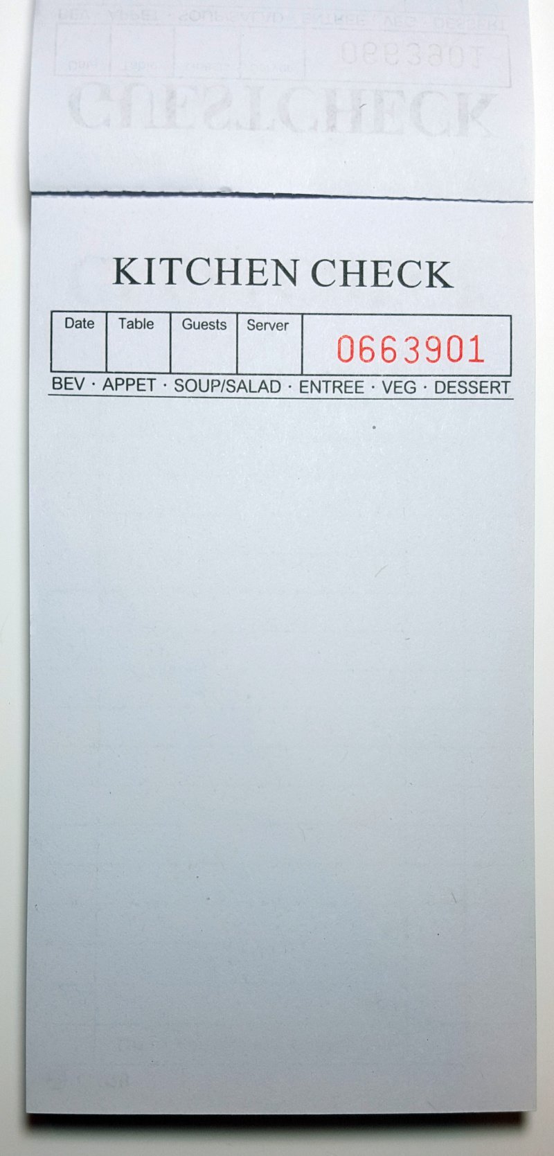 Guest Check Book Two-Part Carbonless S - Green Restaurant Order Forms ...