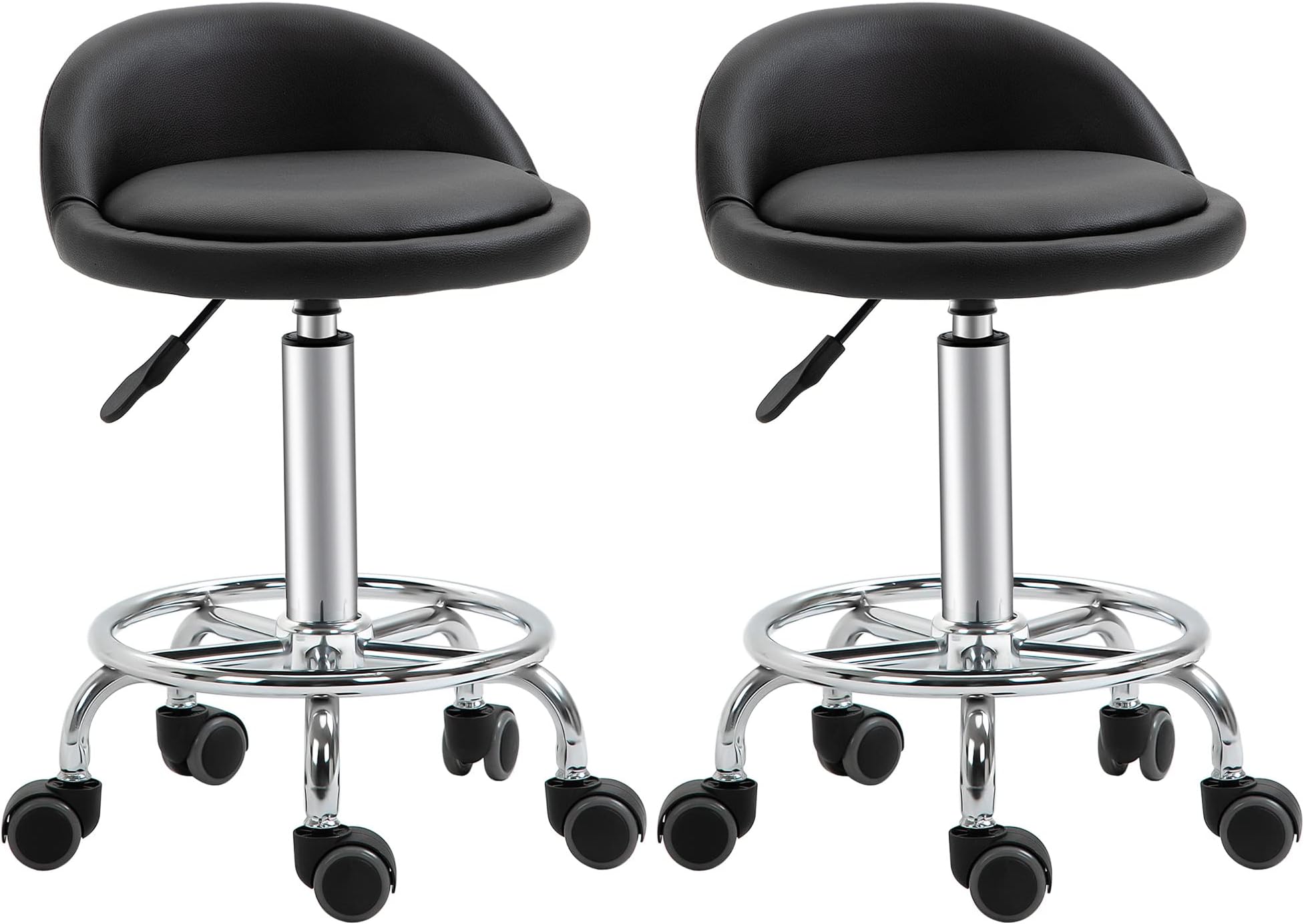 Rcynview Lot de 2 tabourets à roulettes réglables en hauteur 70 à 85 cm ...