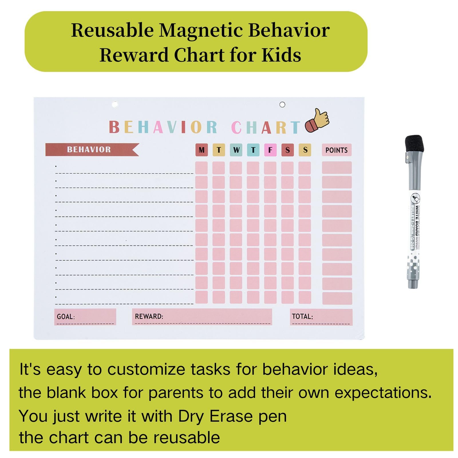 CJ&M Magnetic Star/Reward Chart for Kids – Encourages Good Behaviour ...