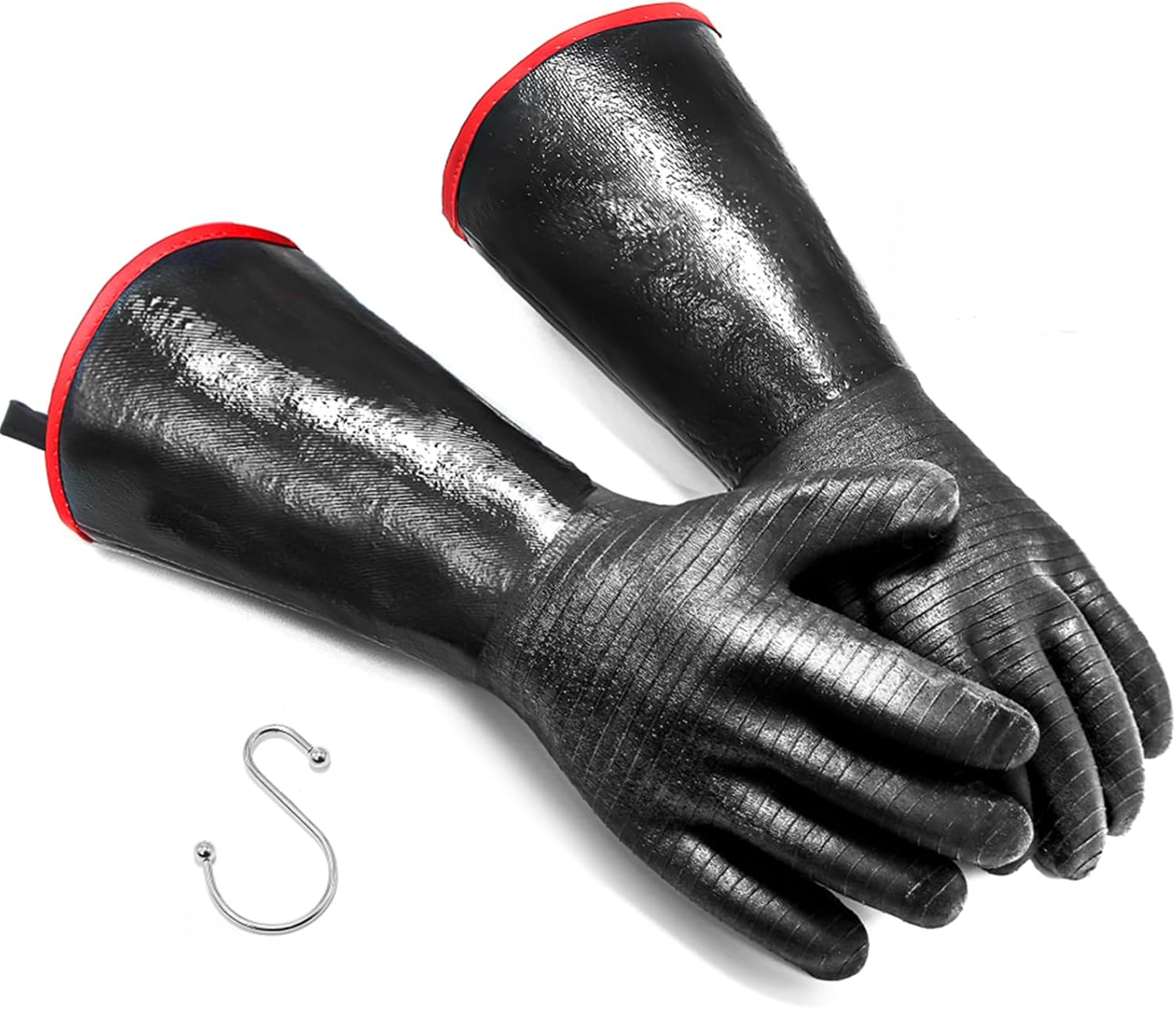 Amazon.com: JENPOS BBQ Gloves - 1472°F Thicken Heat Resistant Gloves w ...