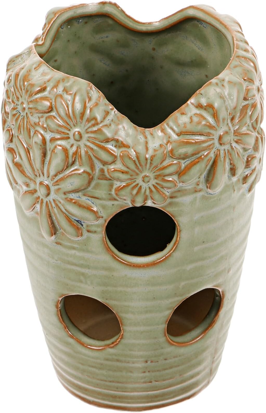 Weston Mill Pottery Terracotta fluted wall pot : Amazon.co.uk: Garden