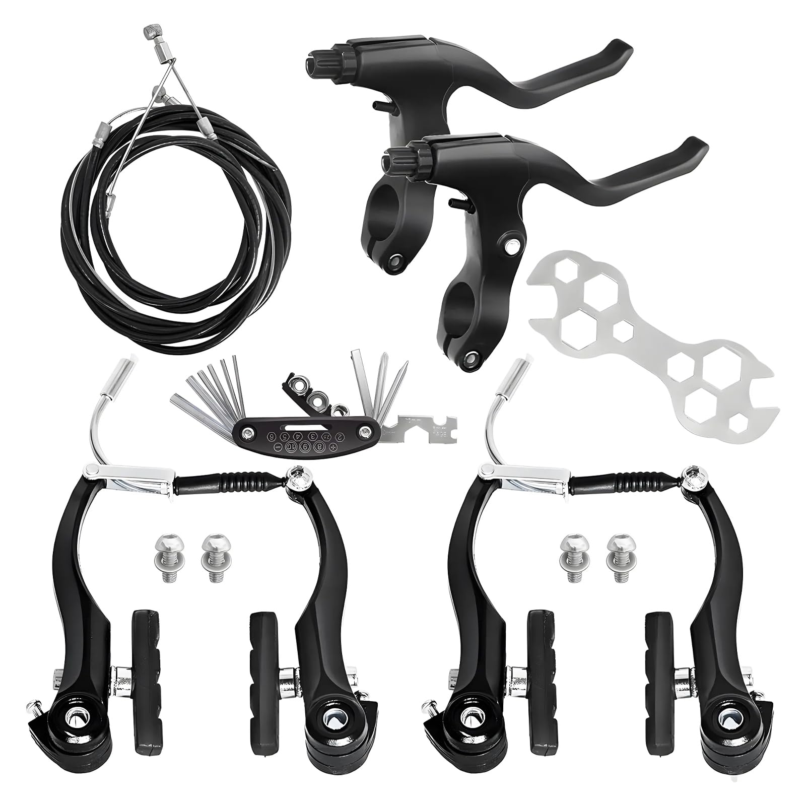 Snapklik.com : TINGSING Bike Brake Set V-Type Front And Rear Bicycle ...