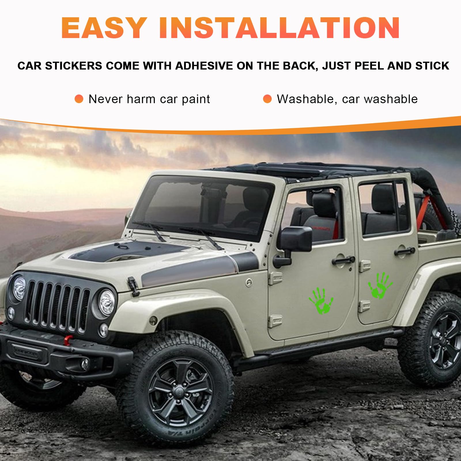 Jeep Wave Decal 2 Pcs Wave Stickers Wave Sign Decal The Lazy Waver ...