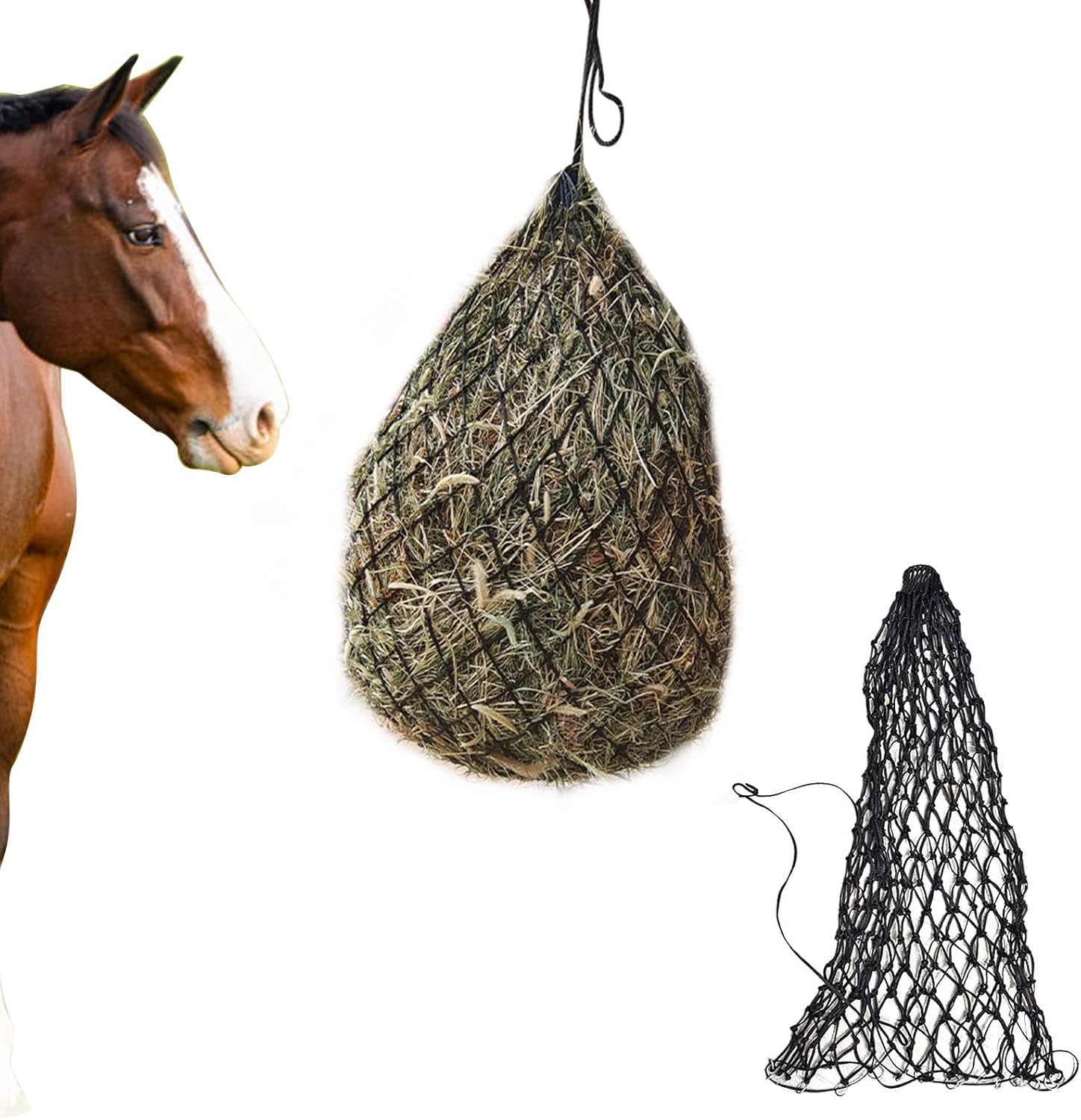 Amazon.com: BIGNADO Hay Net for Horses Strong Soft Nylon Rope Hanging ...