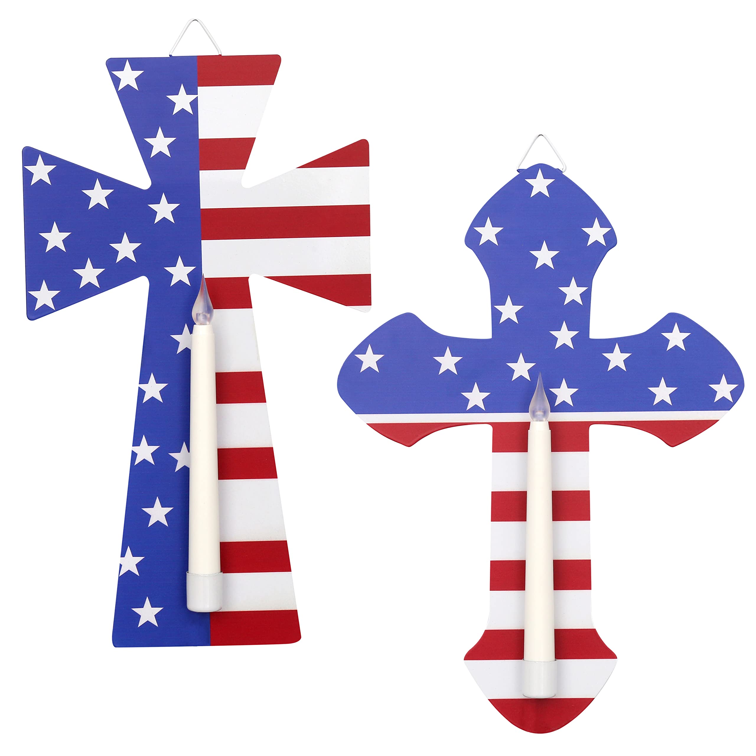 Red White And Blue Flags With Cross