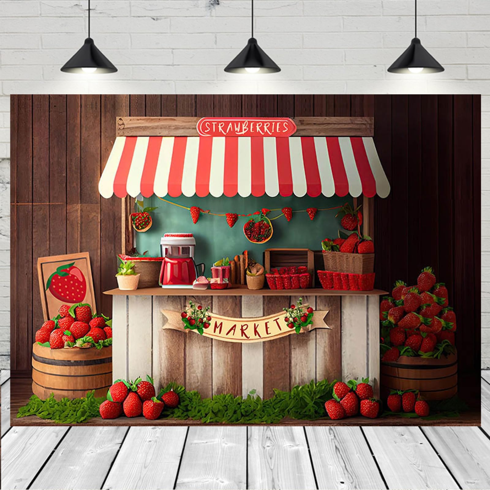 Amazon.com : Strawberry Farm Backdrop Farm Harvest Party Photo ...
