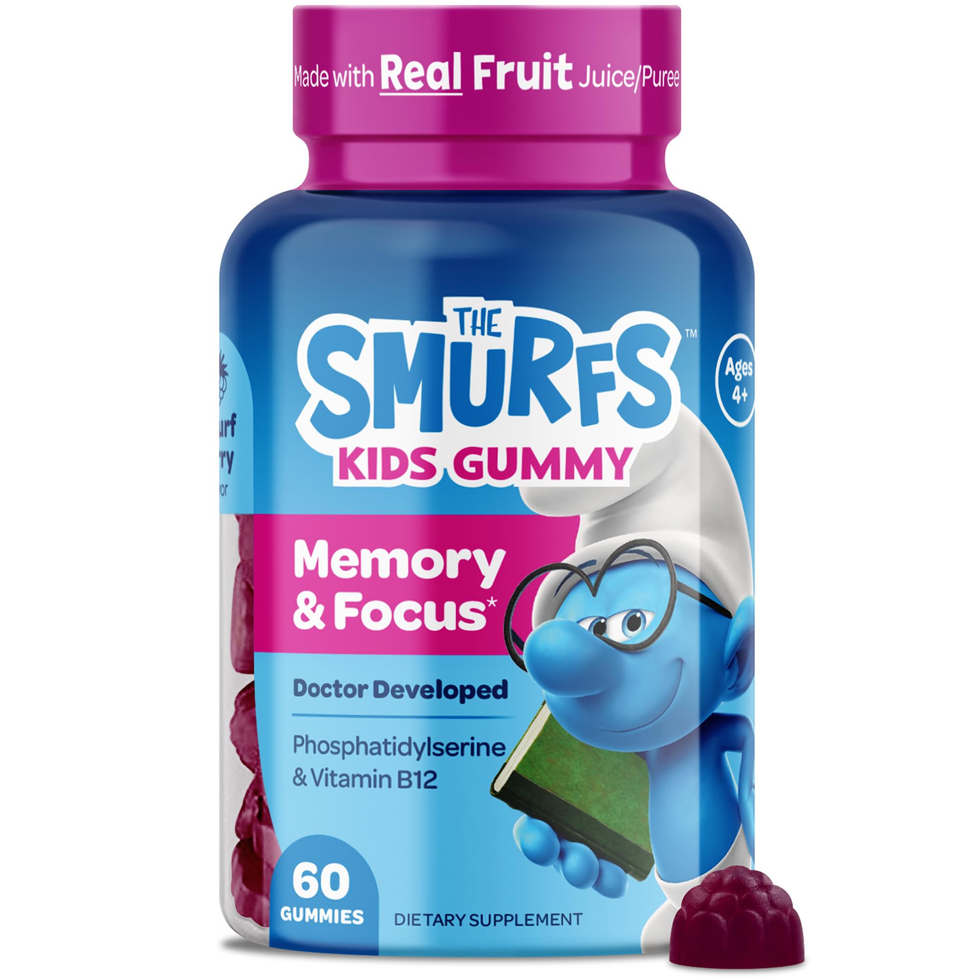 Amazon.com: The Smurfs Nootropic Gummies for Kids with Vitamin B12 & L ...