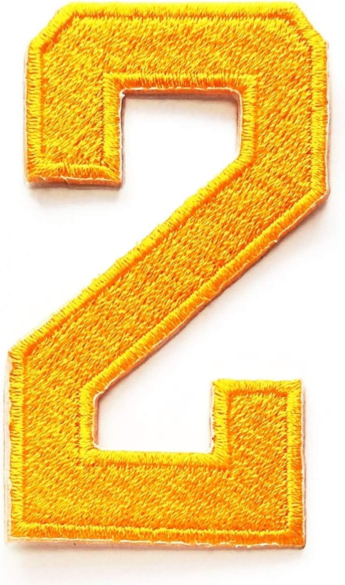 Amazon.com: Yellow Number 2 Patch Number Two Counting Logo Children DIY ...