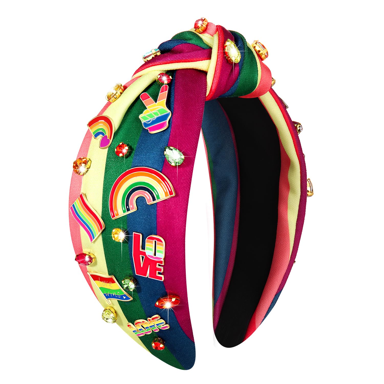 Amazon.com : ZOLEAROPY Rainbow Knotted Headband for Women Pride Flag ...