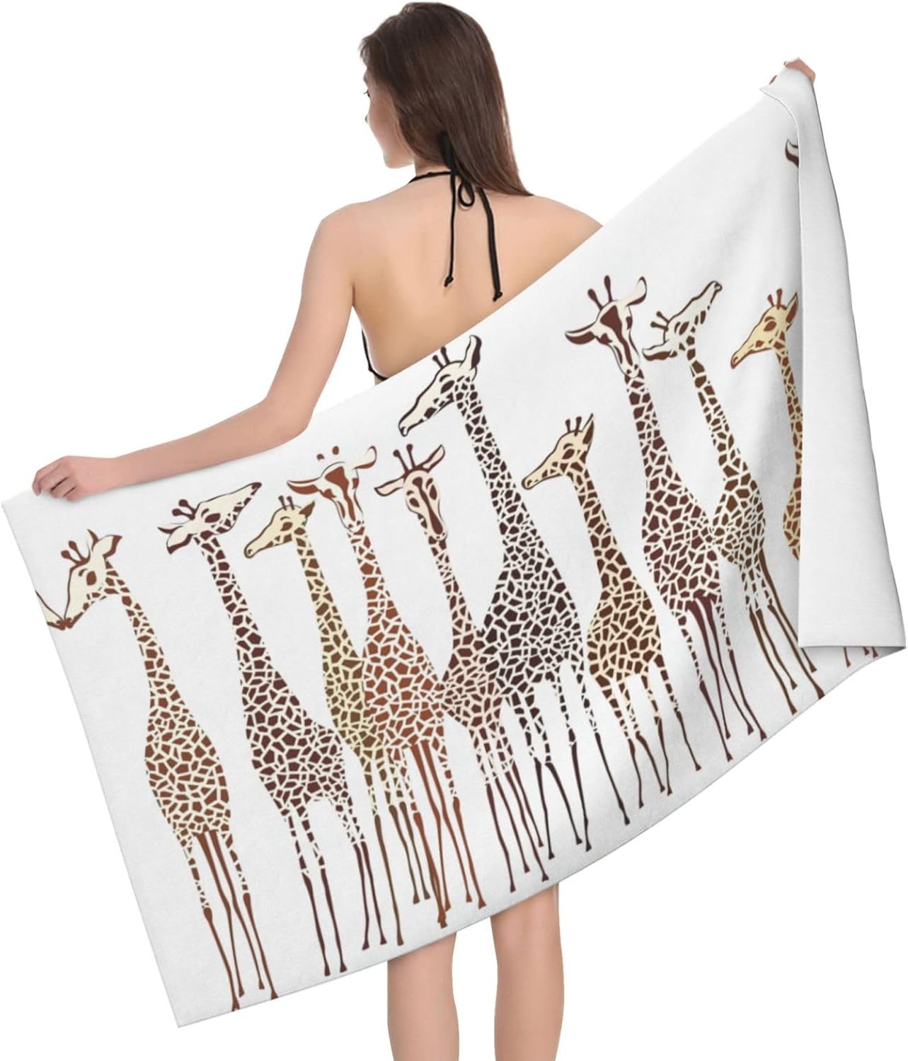 Amazon.com: Cute Cartoon Funny Giraffes Bath Towels Bathroom - Highly ...