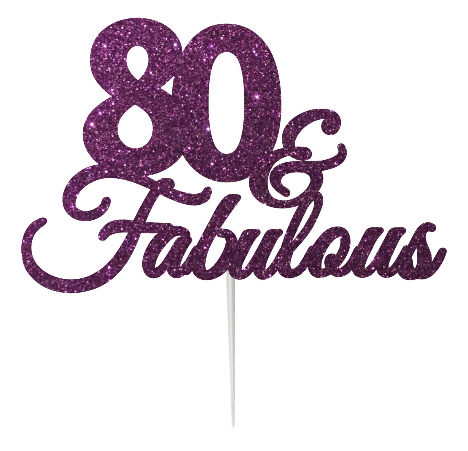 Buy 80 & Fabulous Birthday Cake Topper with Bold Swirly Design for 80th ...