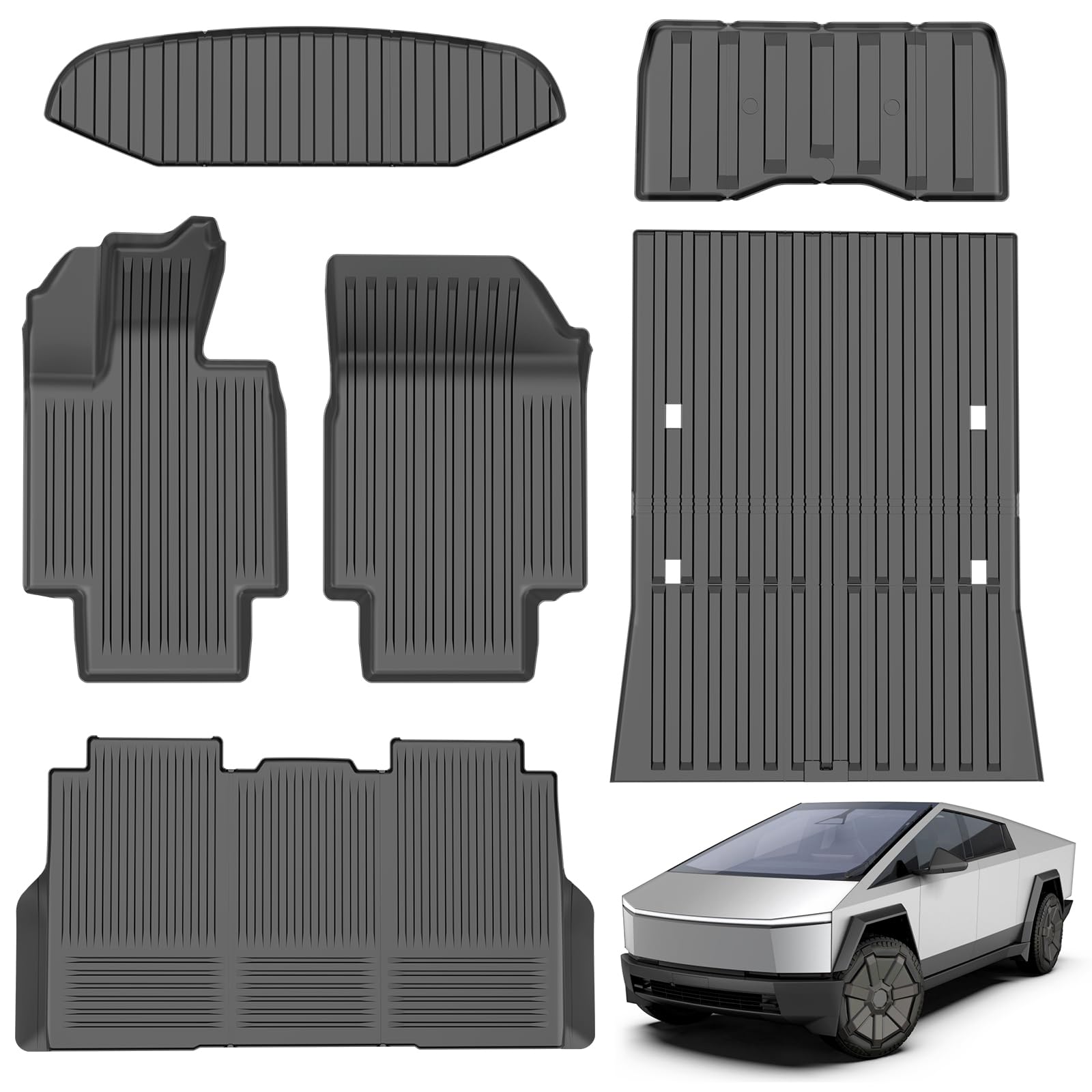 Snapklik.com : Floor Mats For Tesla Cybertruck- 2023 2024 Custom Fit ...