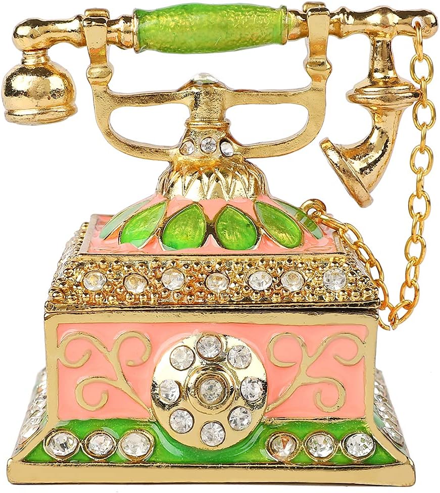 Amazon.com: Vintage Telephone Figurine, Enamel Telephone Figurine ...