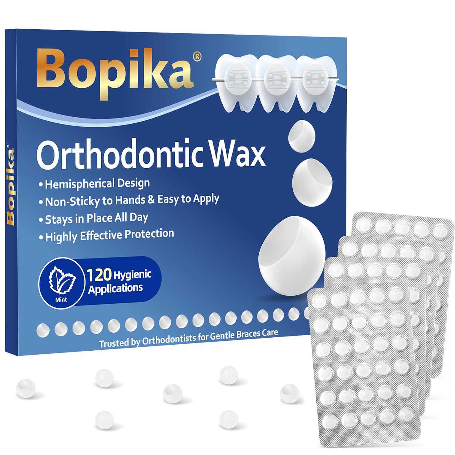 Amazon.com : Bopika Hemispherical Orthodontic Wax Dots for Braces - 120 ...