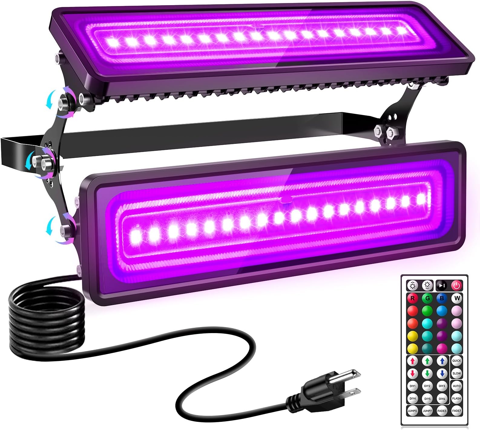 Ankishi 120W Black Light, 20 Color RGB Flood Light with Switch/5ft Cord ...