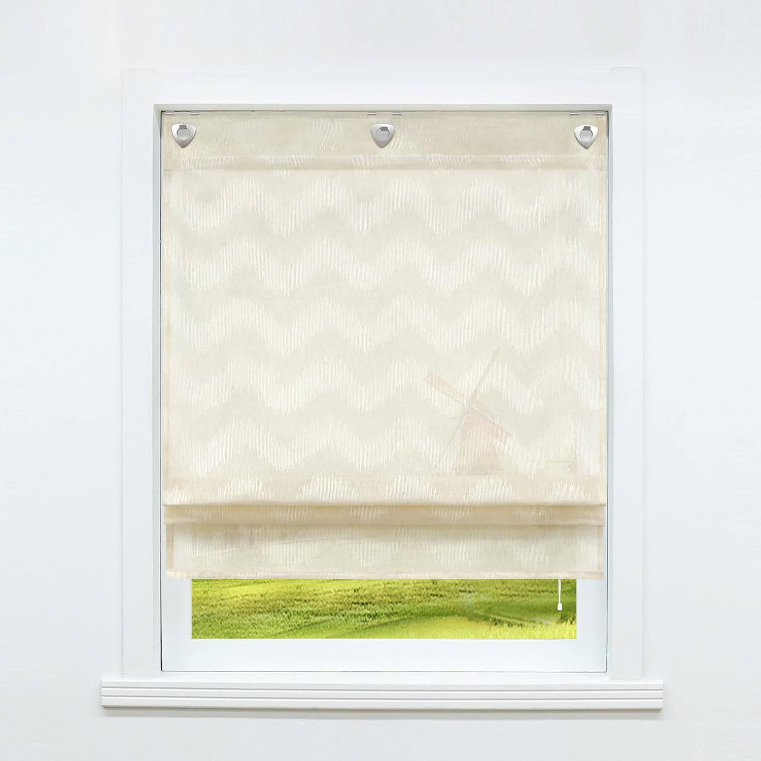 Amazon.de: CORLIF Raffrollo ohne Bohren Raffgardinen mit U-Haken ...