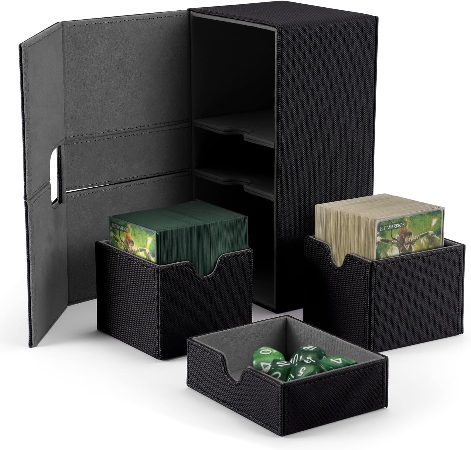 Deck Box for MTG Cards For Card Sleeves, Commander Card Deck Box with 2 ...