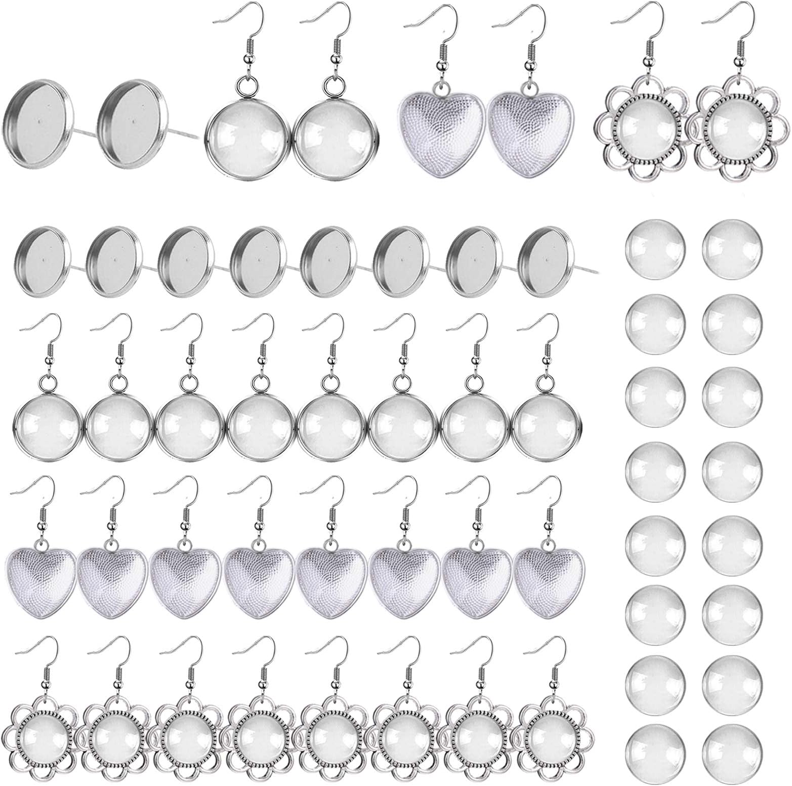Amazon.com: 20pcs Stainless Steel Earring Bezel Blanks 13x18mm Oval ...