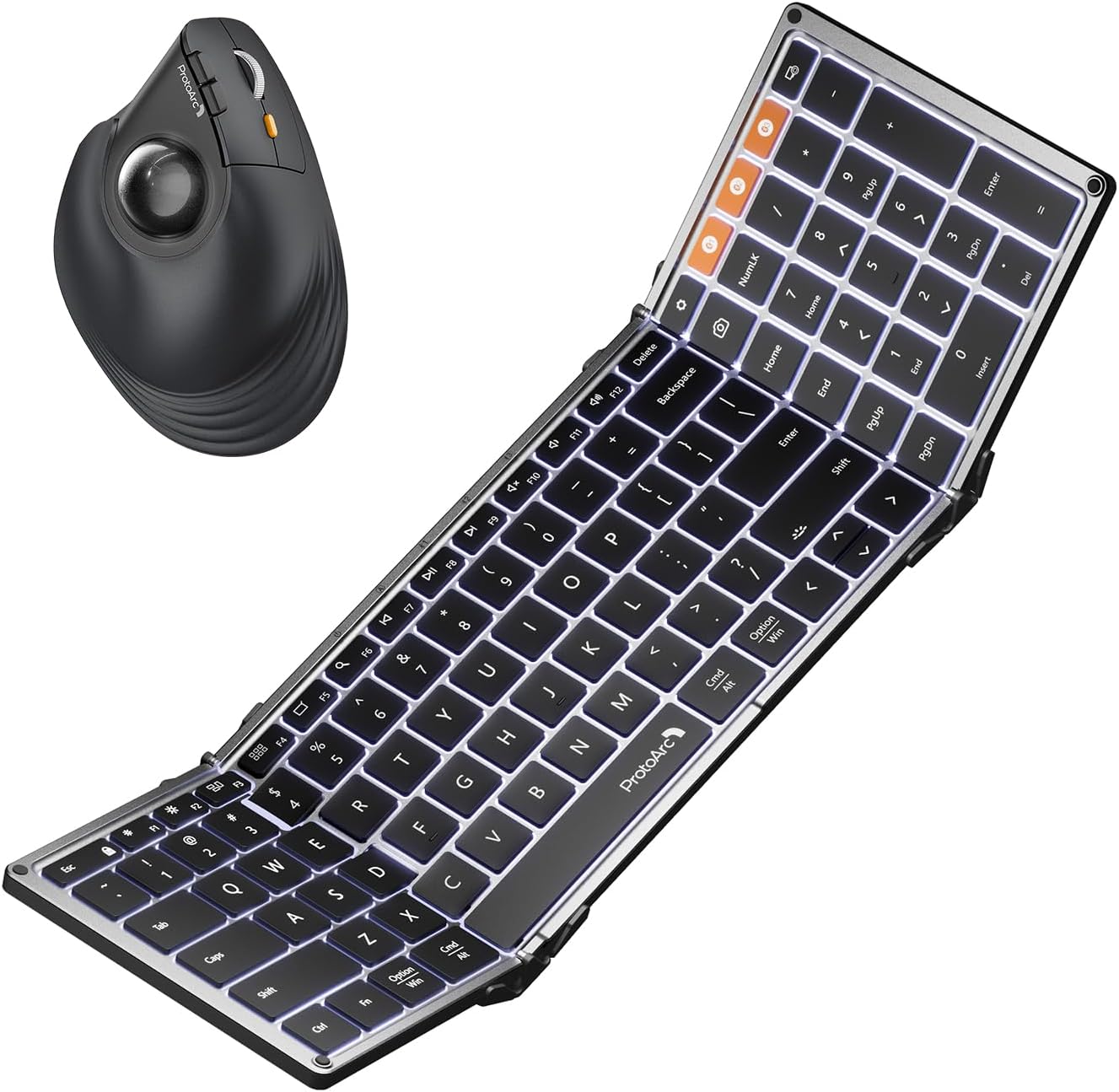 Amazon.com: ProtoArc XK01 Plus Backlit Foldable Keyboard with EM05 NL ...