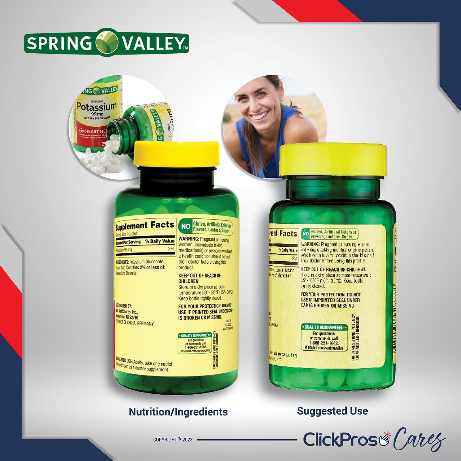 Snapklik.com : Spring Valley Potassium Heart Health Dietary Supplement ...
