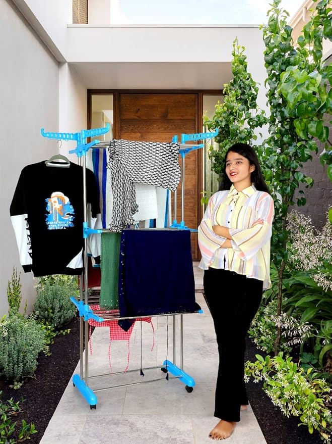 SUNDRY Premium Cloth Hanger Stand Clothe Drying Rack for Balcony Dryer ...